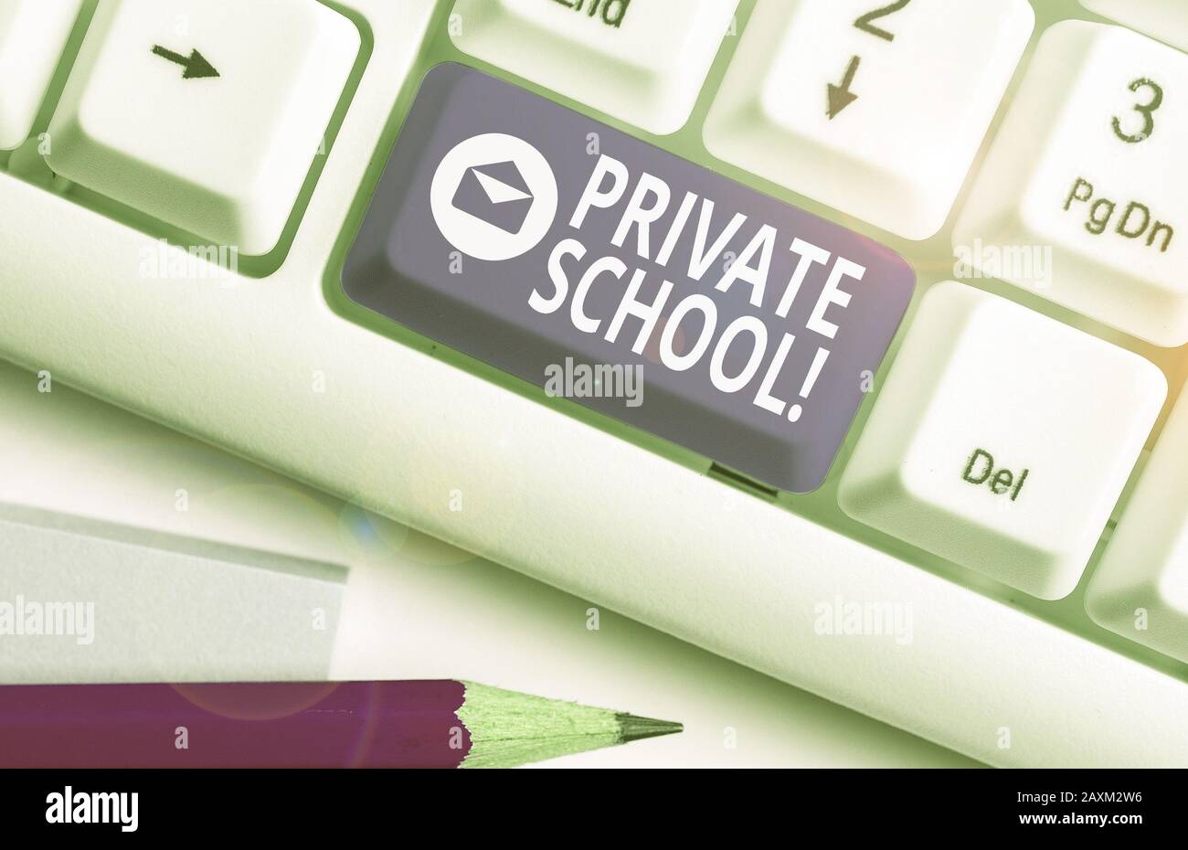 Writing note showing Private School. Business concept for an ...