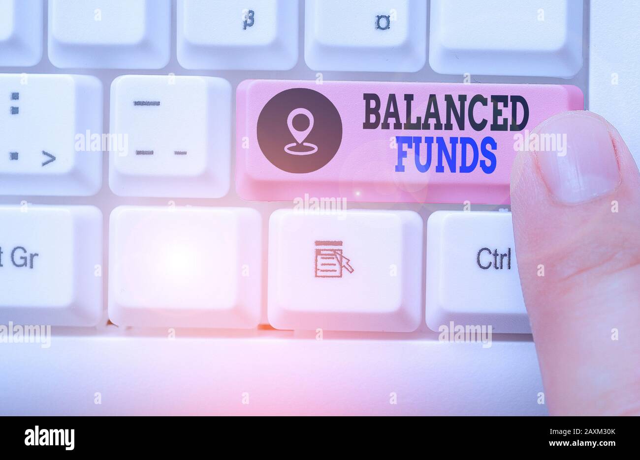 Conceptual hand writing showing Balanced Funds. Concept meaning hybrid ...