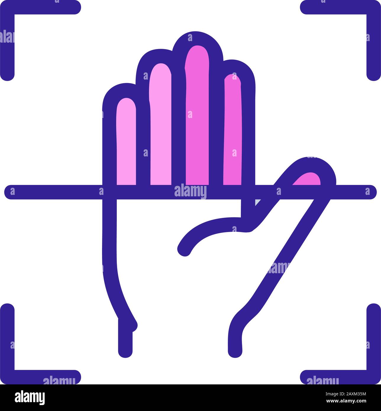 Scanner palm icon vector. Isolated contour symbol illustration Stock ...