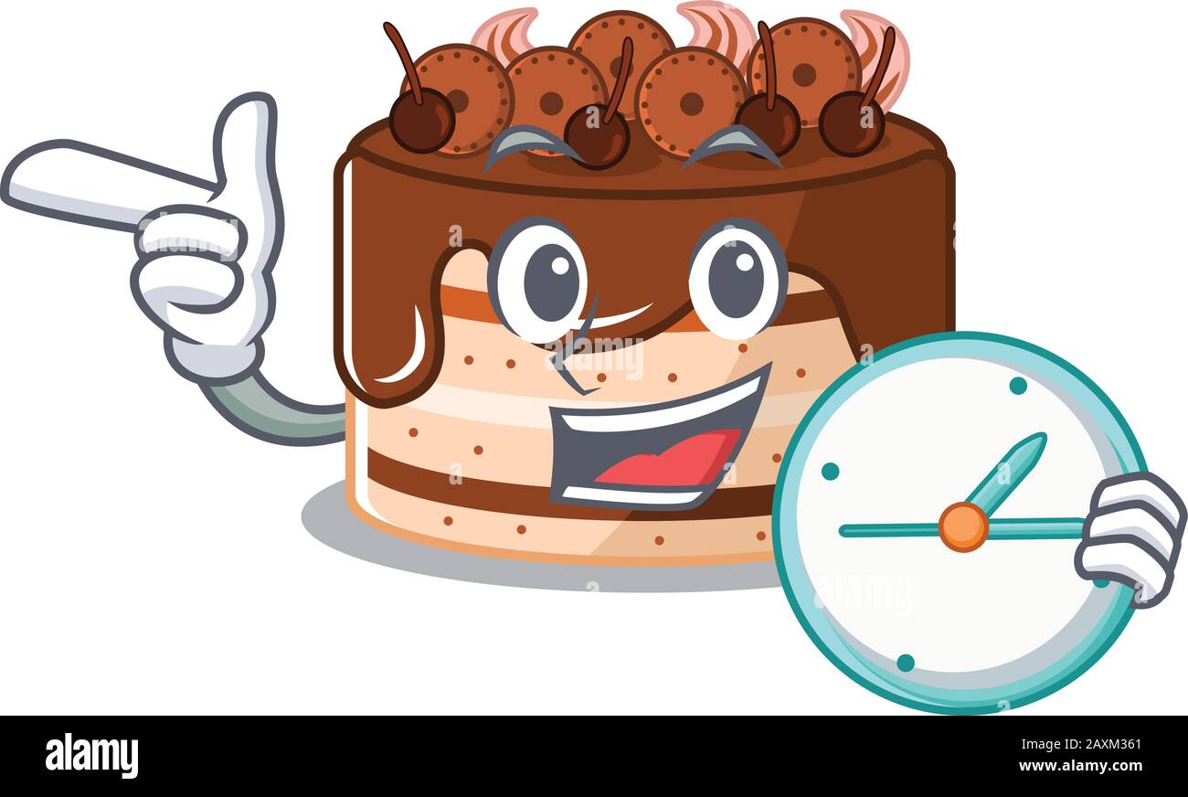 cartoon character concept chocolate cake having clock Stock Vector ...