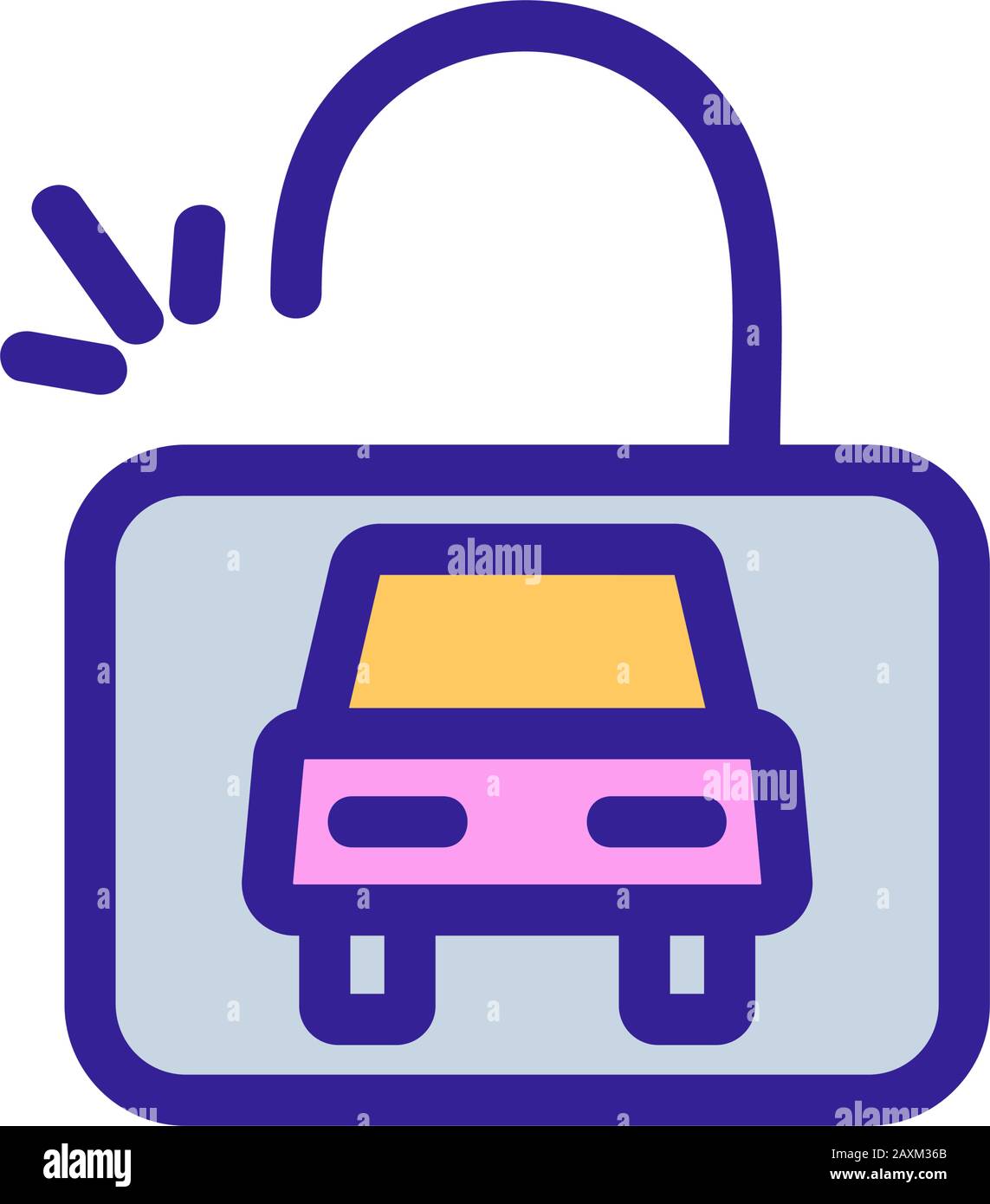 Car lock icon vector. Isolated contour symbol illustration Stock Vector ...