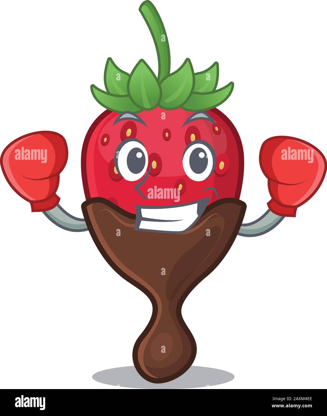 mascot character style of Sporty Boxing chocolate strawberry Stock ...