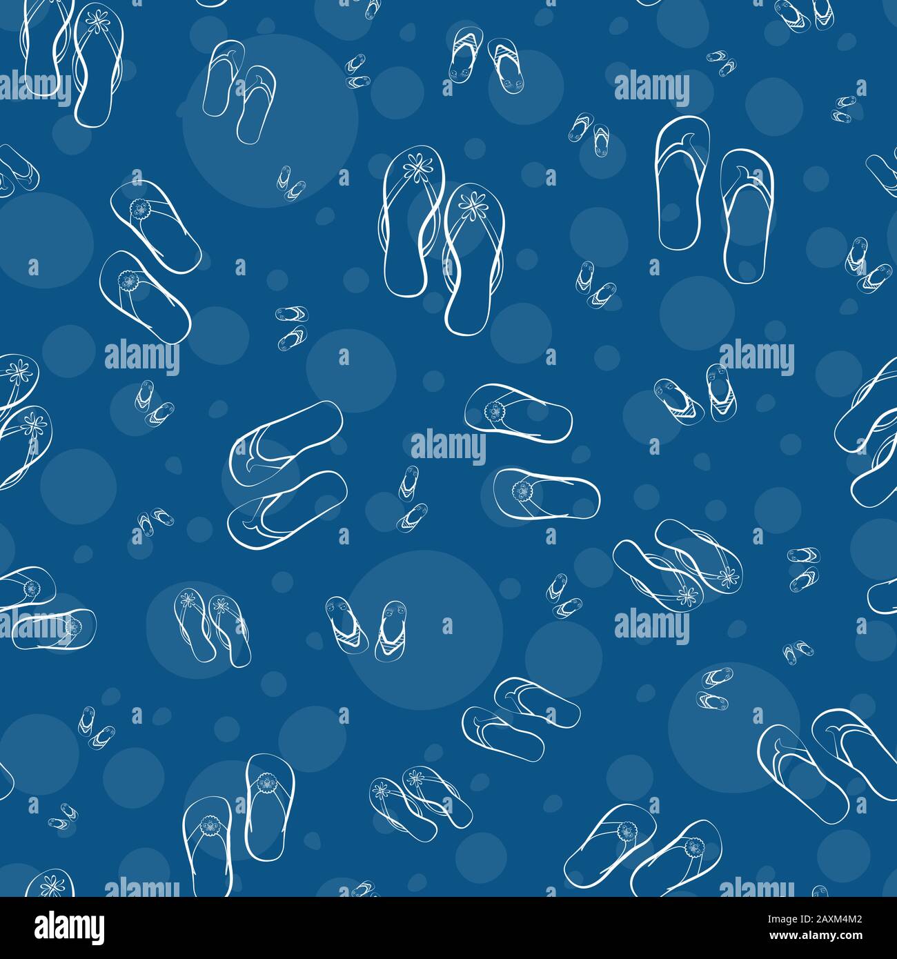 Flip flop shoe vector seamless pattern background. Hand drawn outline style line art. With ...