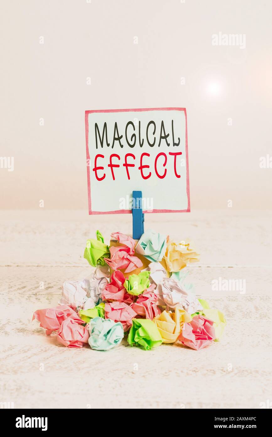 Word writing text Magical Effect. Business photo showcasing produced by ...