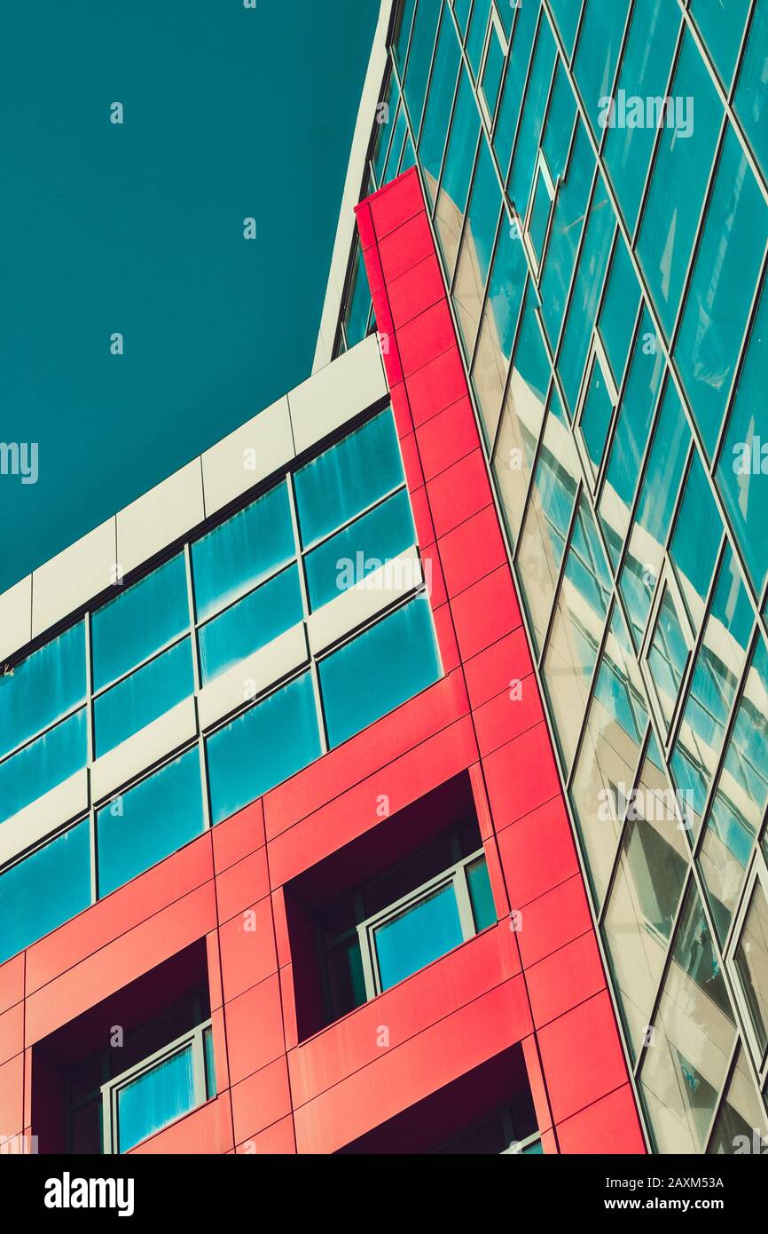 glass of the modern building with reflection filter Stock Photo - Alamy