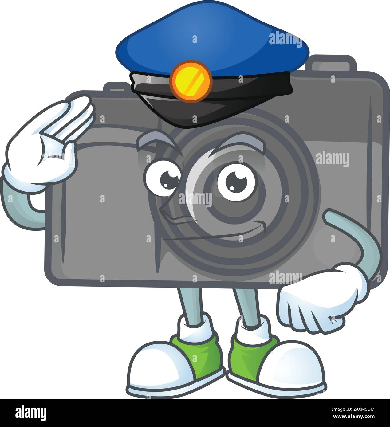 A character design of digital camera working as a Police officer Stock ...