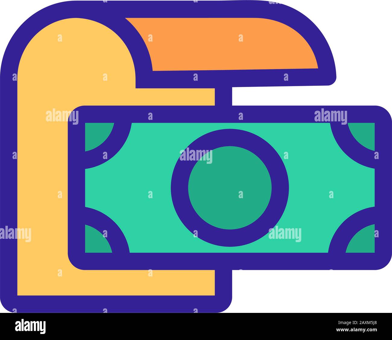 receipt dollar icon vector. Isolated contour symbol illustration Stock ...