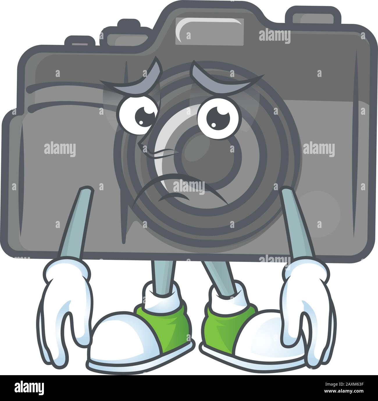 Cartoon character of a digital camera having an afraid face Stock ...