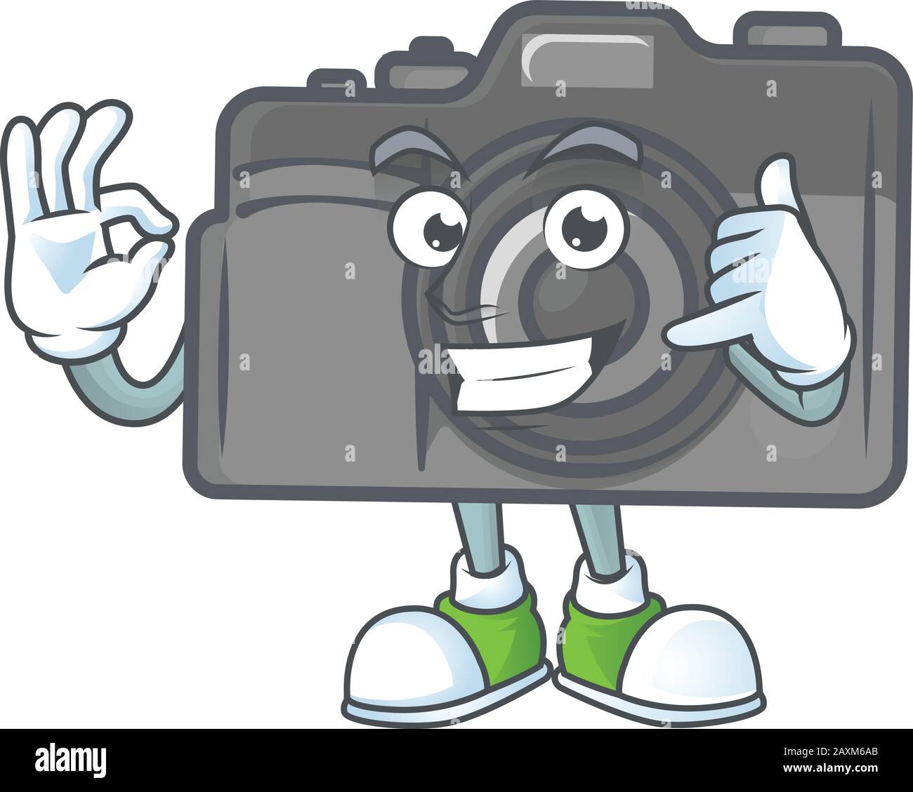 Call me funny digital camera mascot picture style Stock Vector Image ...