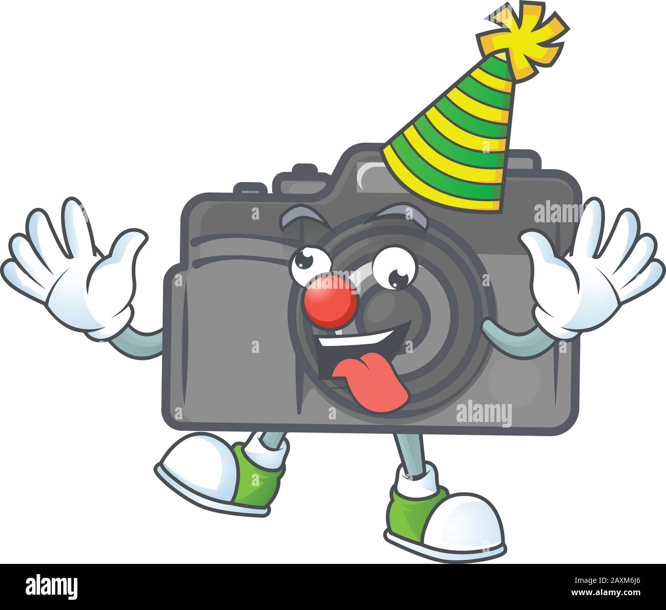 Cute and funny Clown digital camera cartoon character mascot style ...