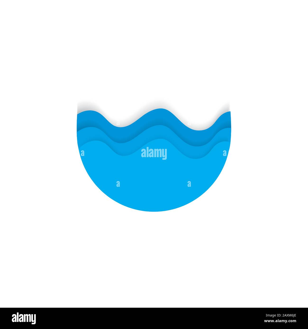 Papercut style sea wave Stock Vector Images - Alamy