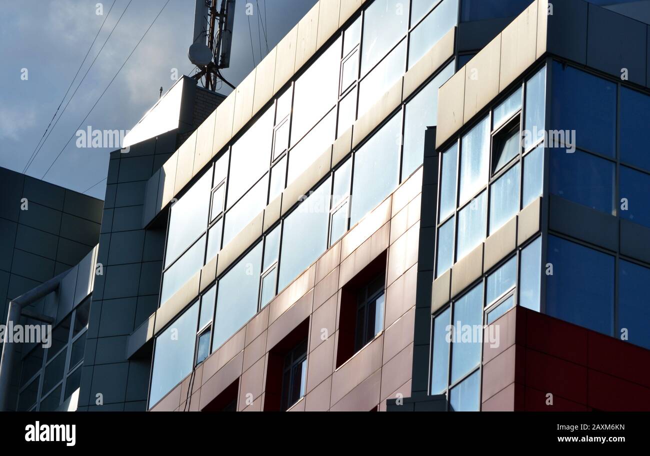 abstract part of a modern building in the afternoon close Stock Photo ...