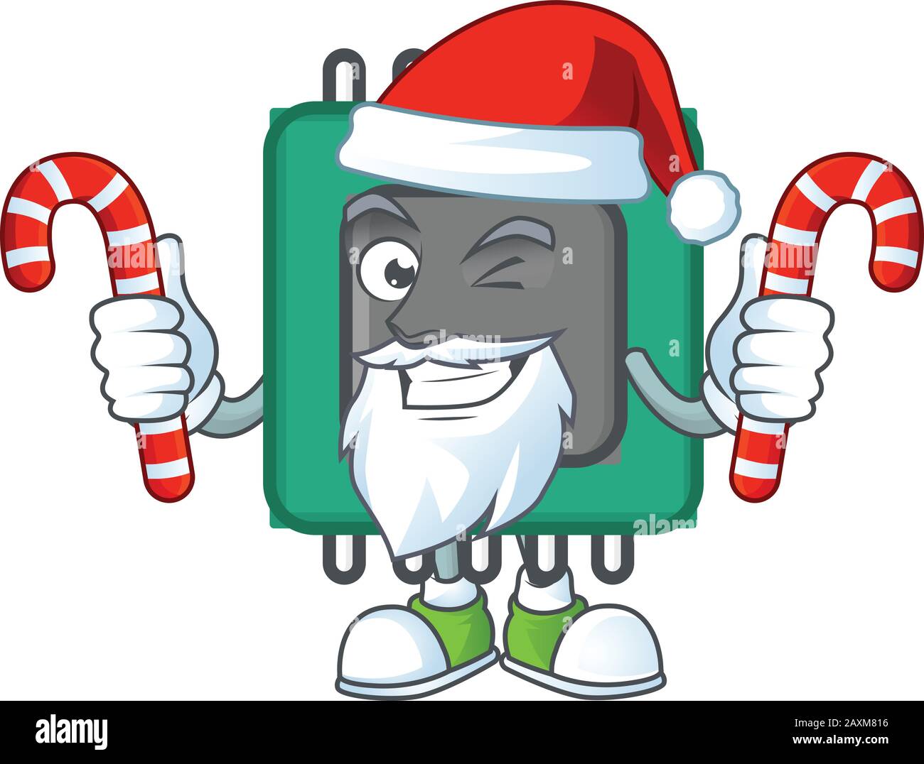 cartoon mascot style of RAM in Santa costume with candy Stock Vector ...