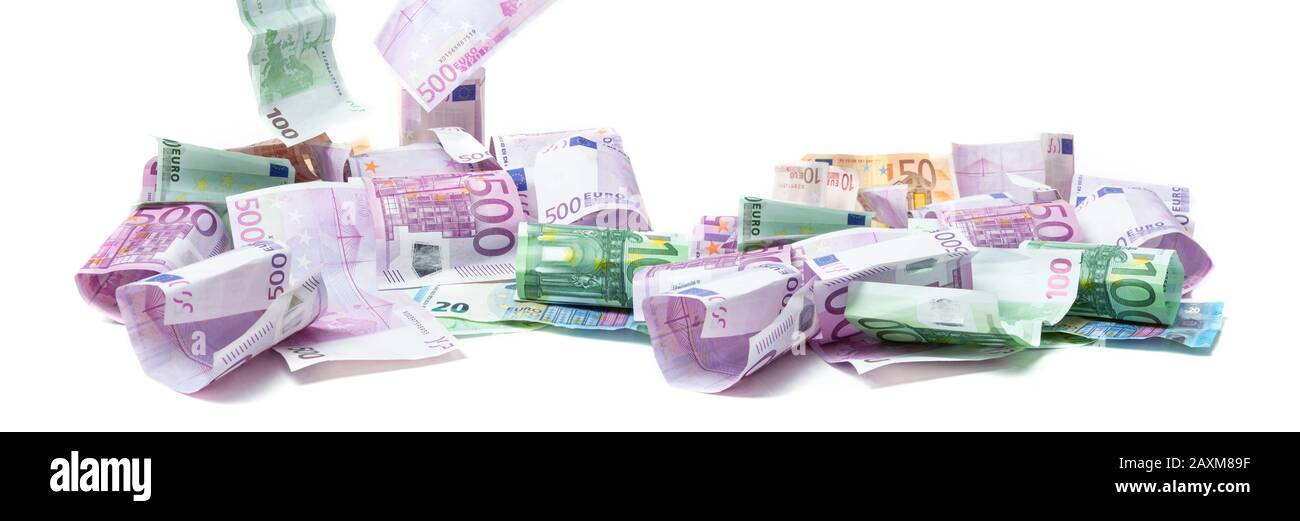 Euro notes, banner, euro, bank notes, isolated Stock Photo - Alamy