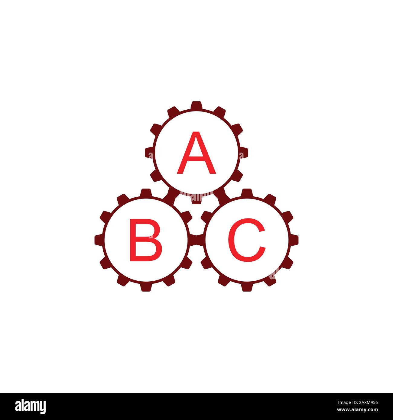 three cog machine system work symbol vector Stock Vector Image & Art ...