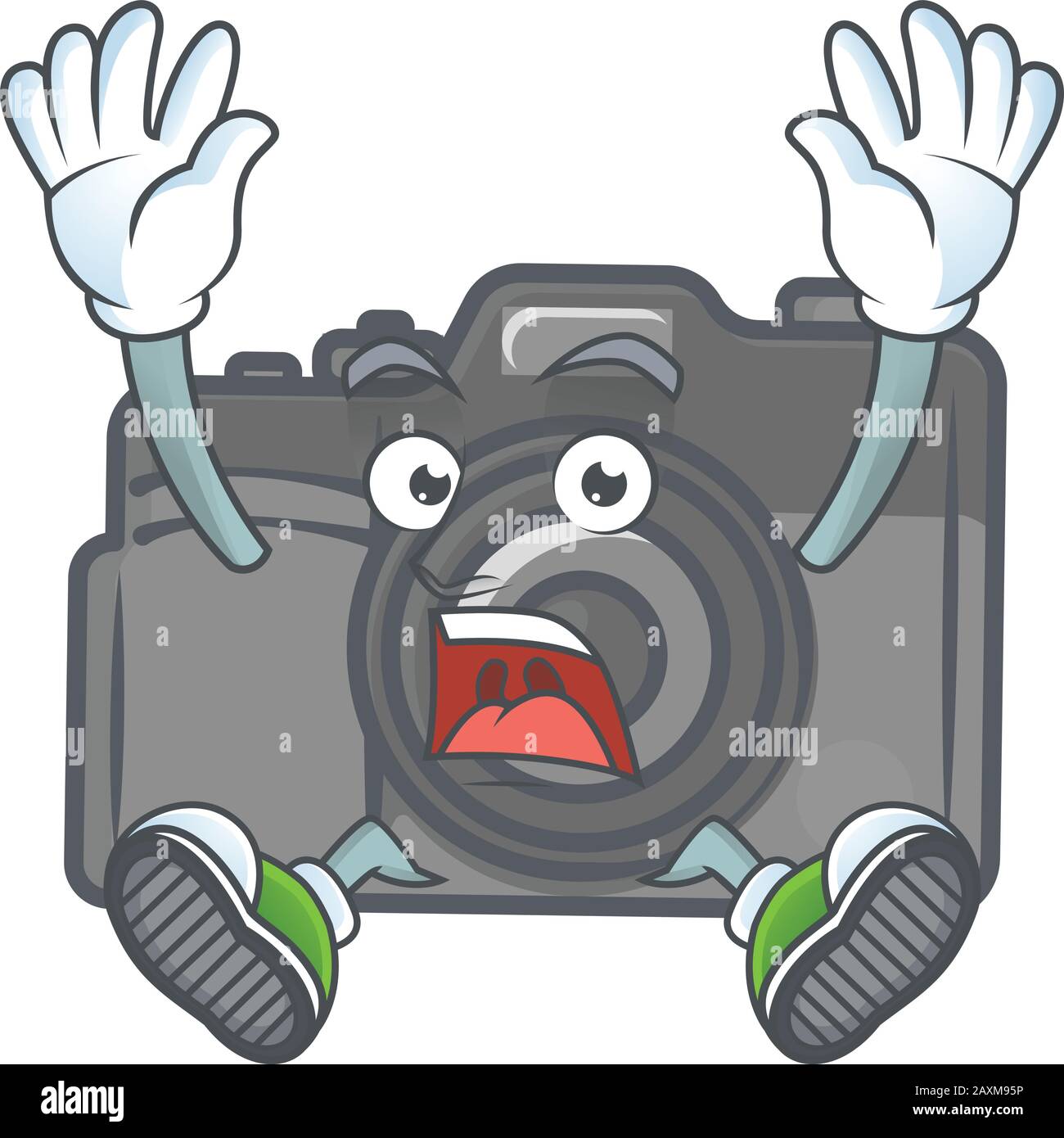 A picture of digital camera cartoon design with shocking gesture Stock ...