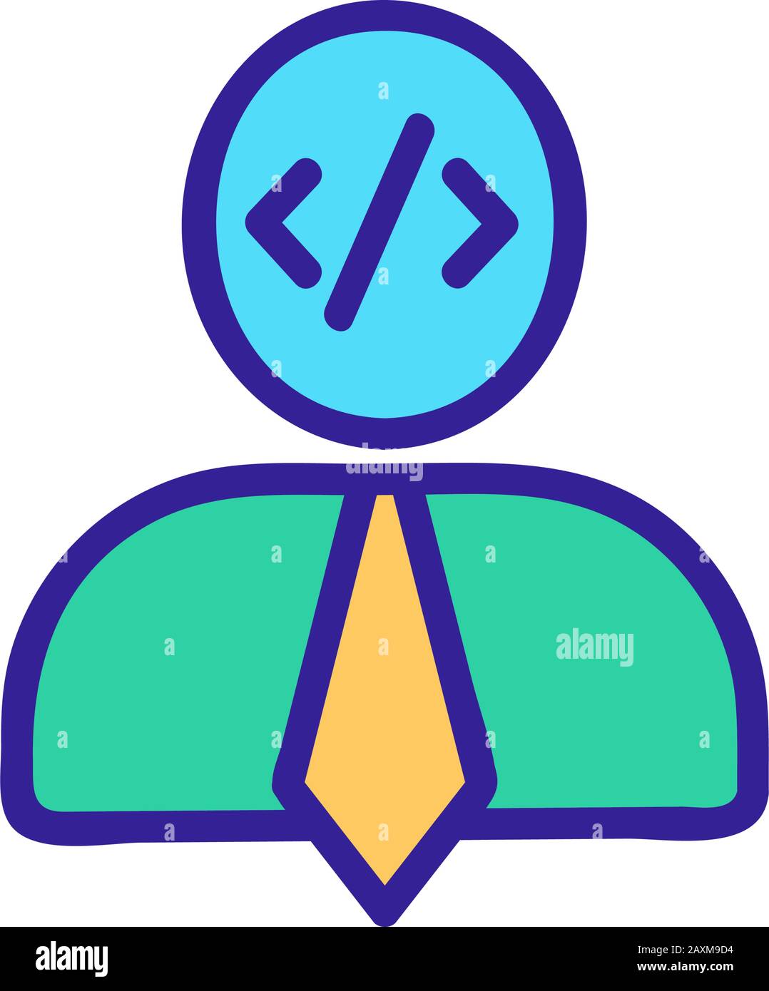 Developer programmer icon vector. Isolated contour symbol illustration ... Developer programmer icon vector. Isolated contour symbol illustration ...