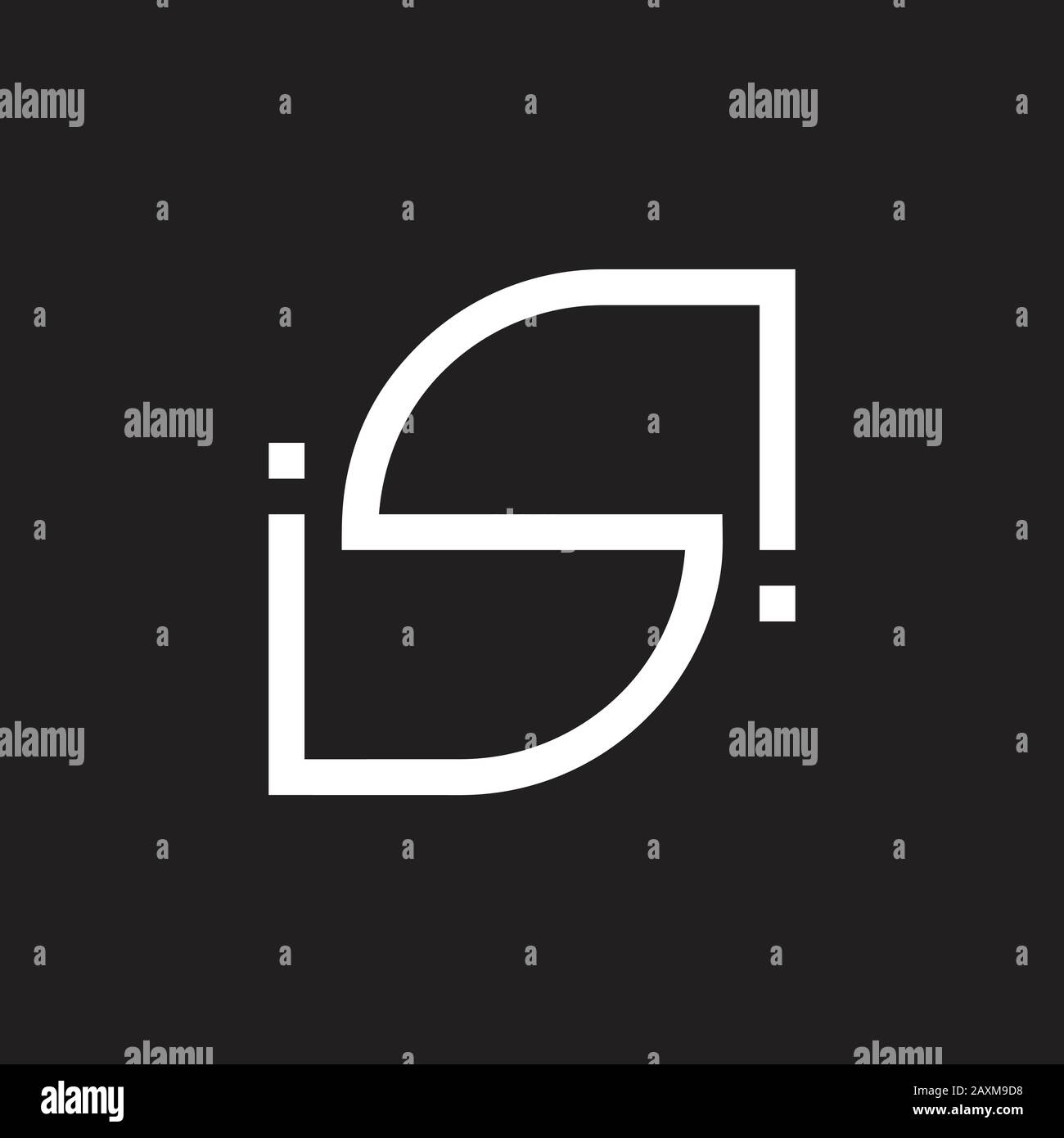 abstract geometric line letter si logo vector Stock Vector Image & Art ...