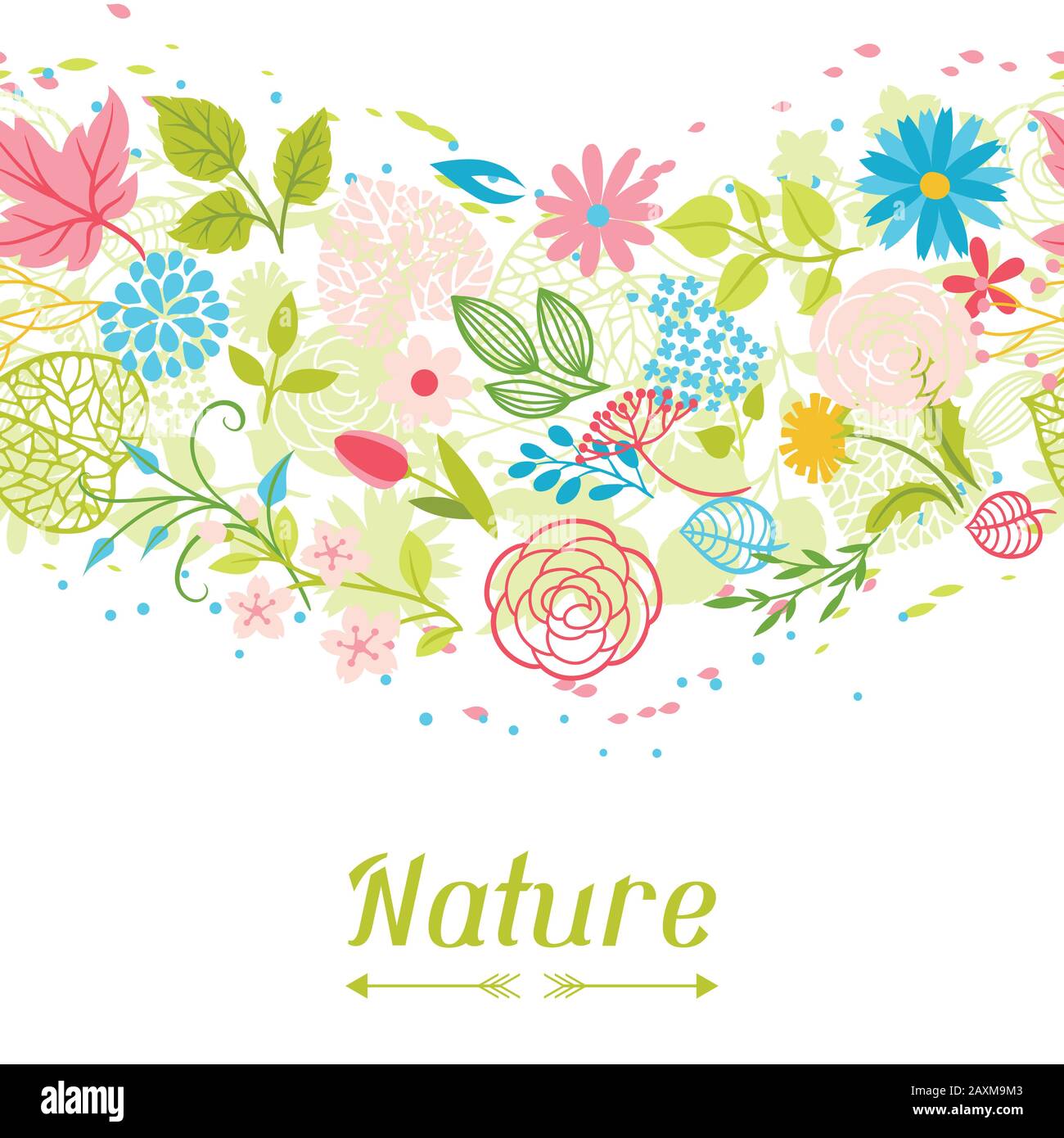 Dandelion flowers seamless pattern Cut Out Stock Images & Pictures - Alamy