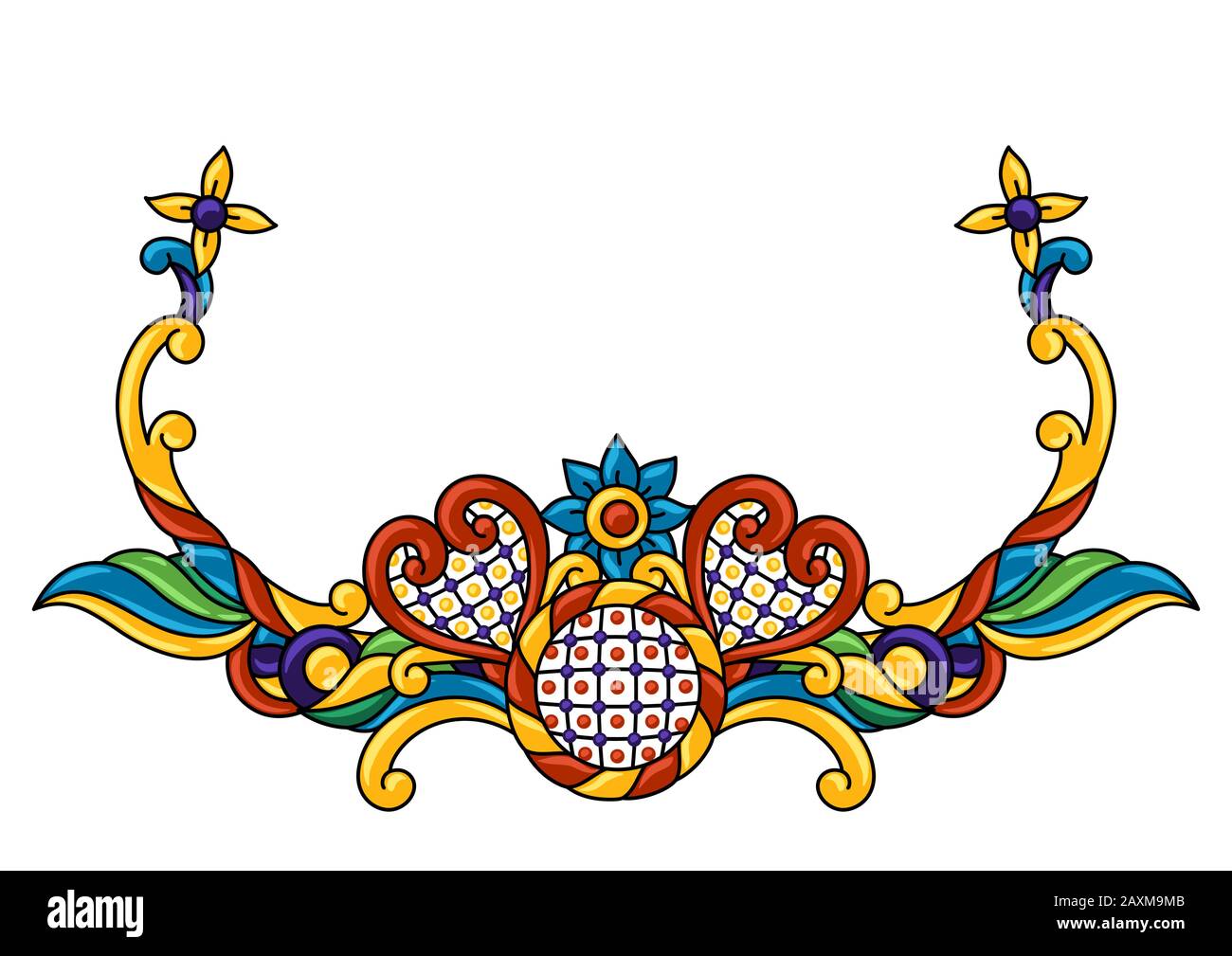 Background with mexican talavera pattern. Decoration with ornamental ...