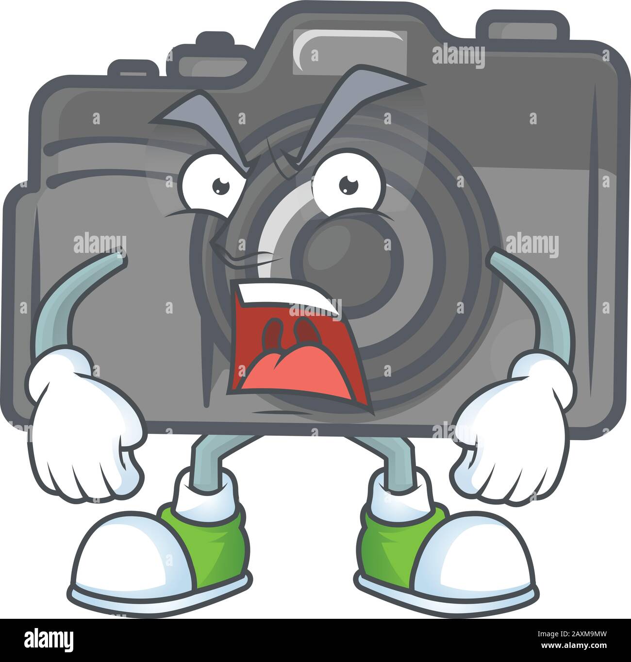 Digital camera cartoon character design with angry face Stock Vector ...