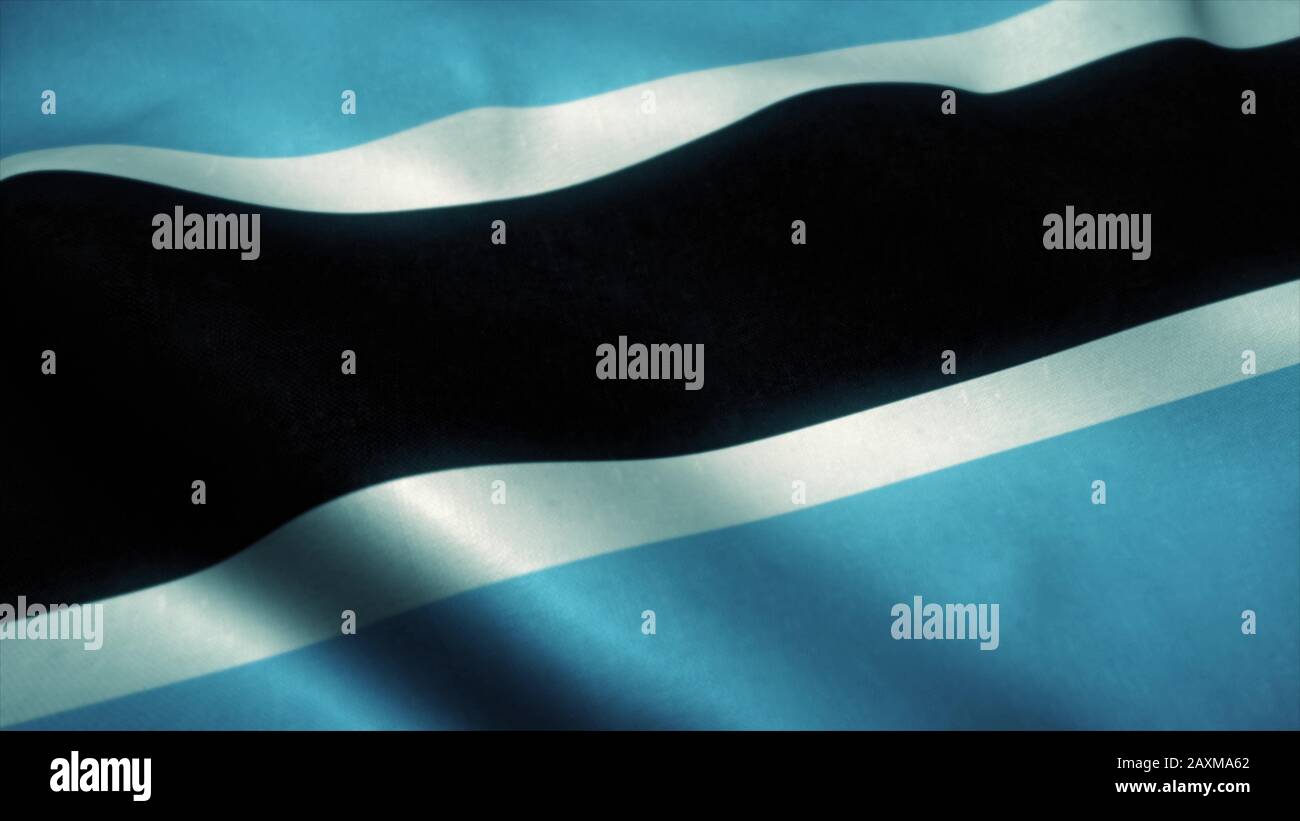 Botswana flag waving in the wind. National flag of Botswana. Sign of Botswana. 3d illustration ...