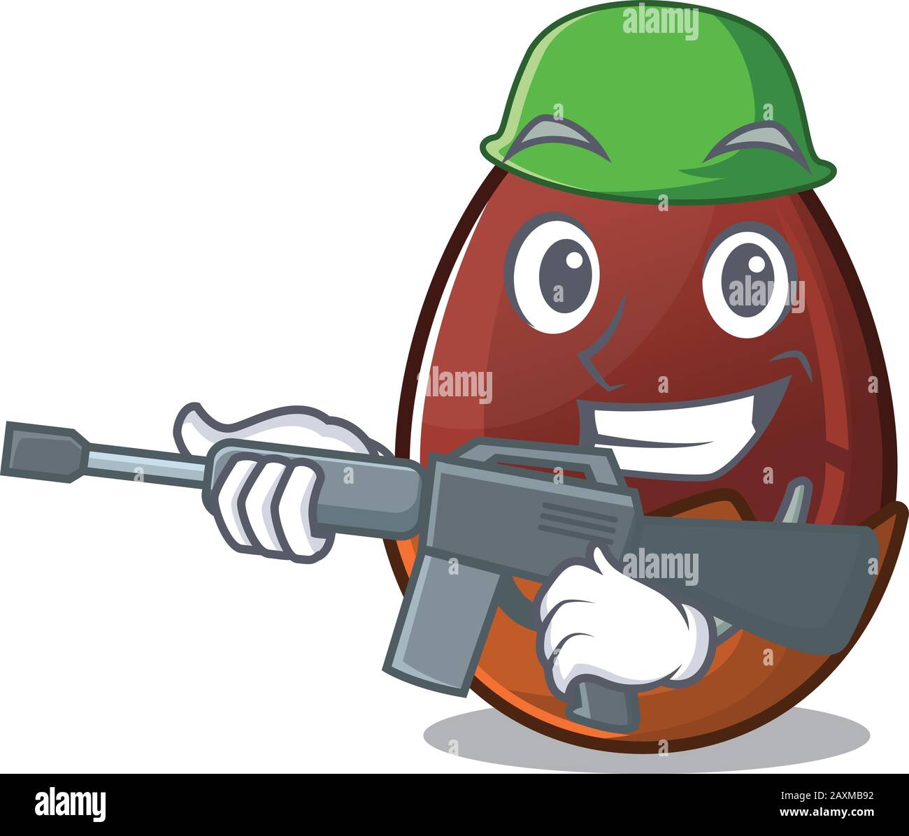 A cute picture of chocolate egg Army with machine gun Stock Vector ...
