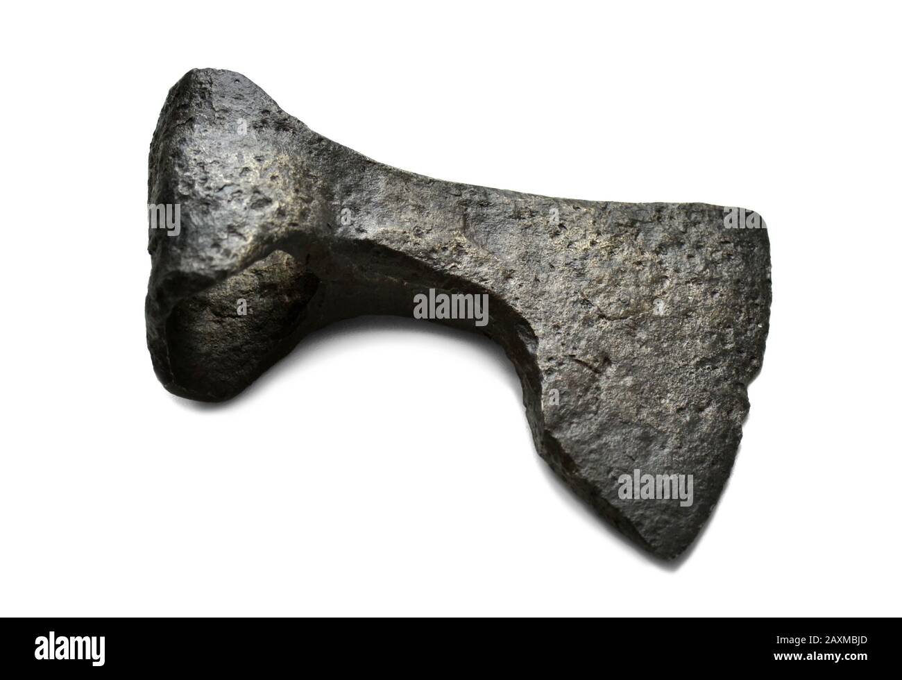 ancient historic metal ax on a white background Stock Photo - Alamy