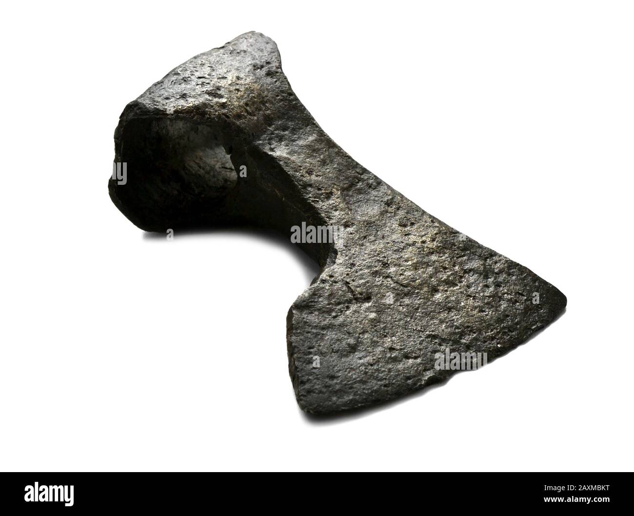 ancient historic metal ax on a white background Stock Photo - Alamy