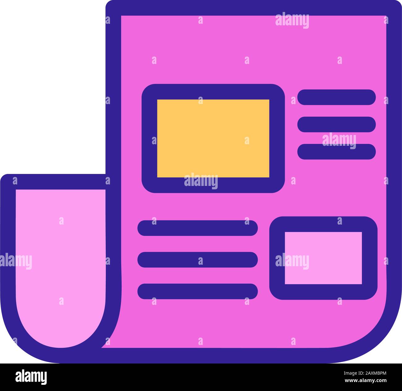 newspaper icon vector. Isolated contour symbol illustration Stock ...
