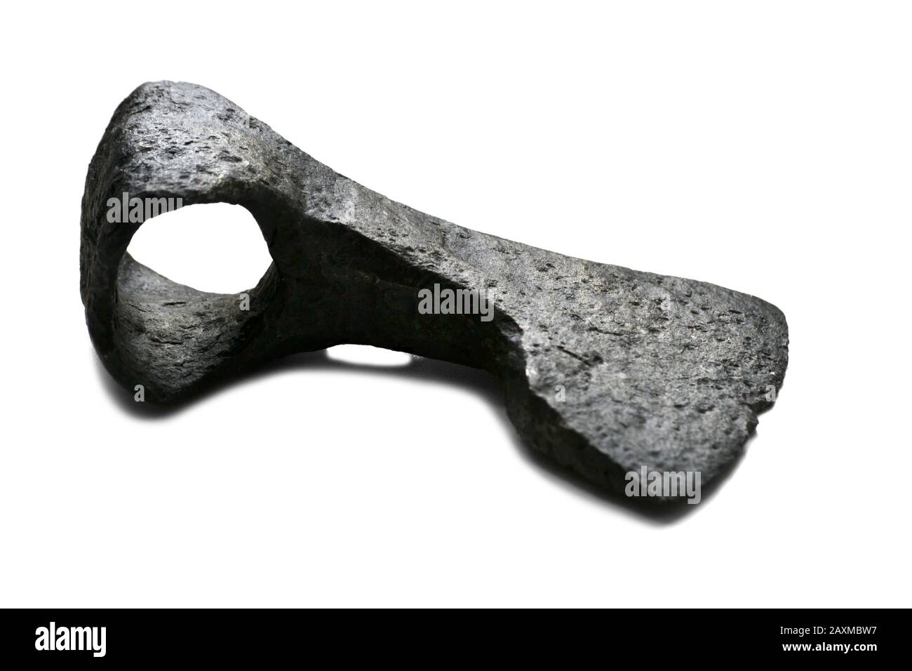 ancient historic metal ax on a white background Stock Photo - Alamy