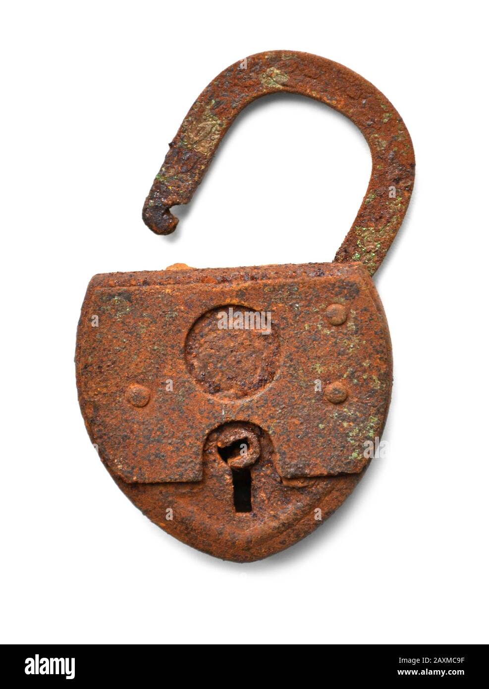 old rusty padlock isolated on white background Stock Photo - Alamy