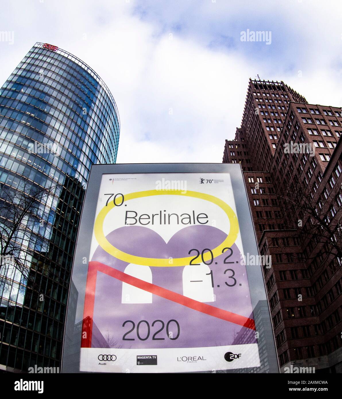 Berlin, Germany. 12th Feb, 2020. An advertising poster with the logo of ...