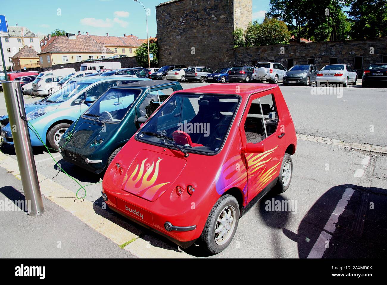 Oslo / Norway - 27 Jun 2012: The small car on Karl Johans Street, Oslo ...