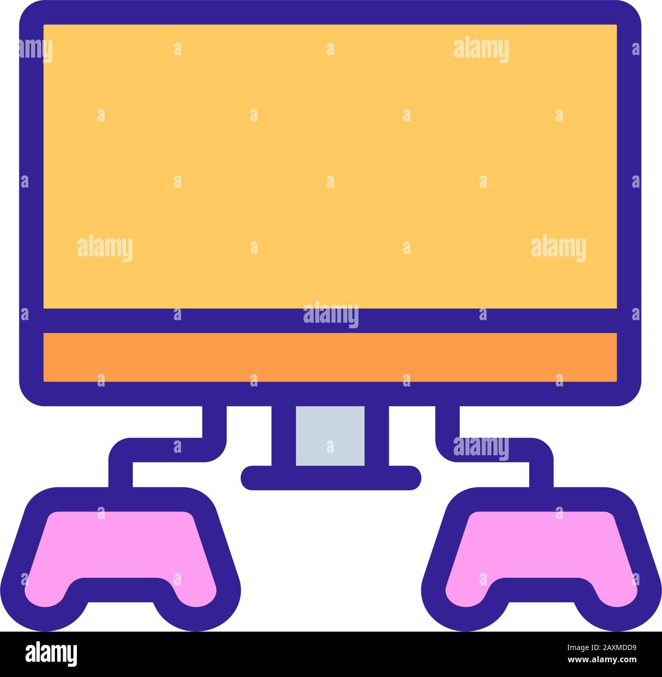 Monitor gamer icon vector. Isolated contour symbol illustration Stock ...