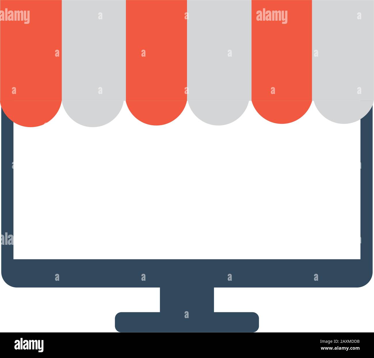 computer screen with tent on white background vector illustration ...