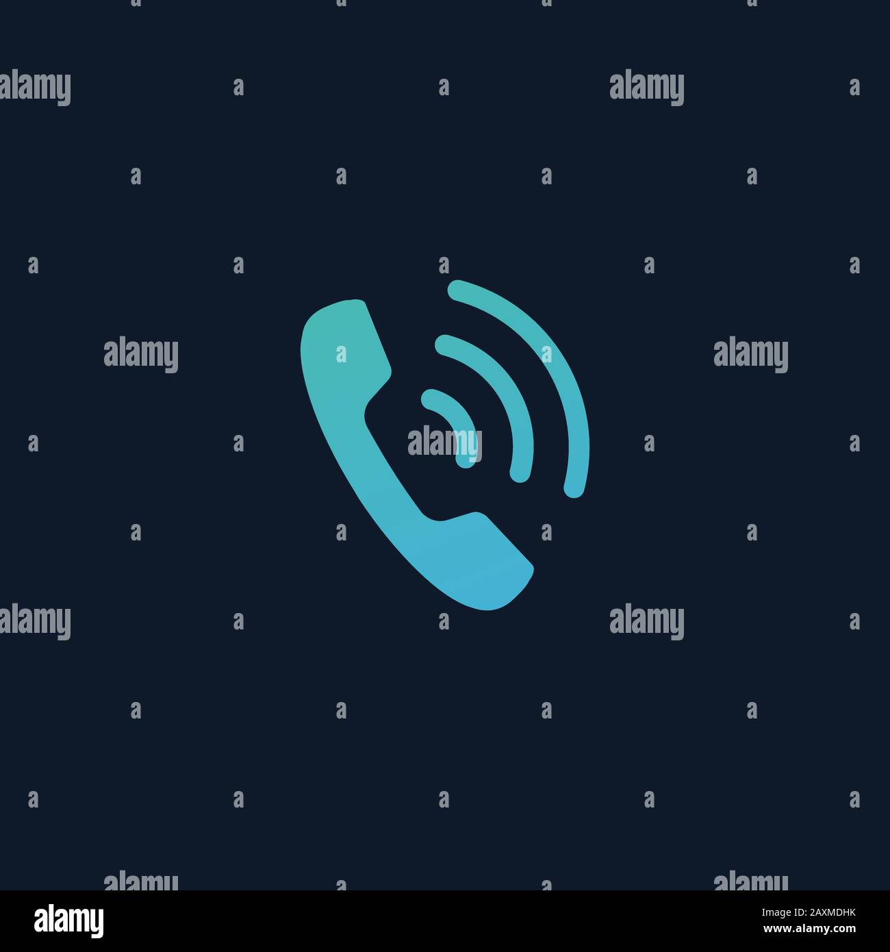 Phone icon, Handset icon with waves. Telephone symbol for your design ...