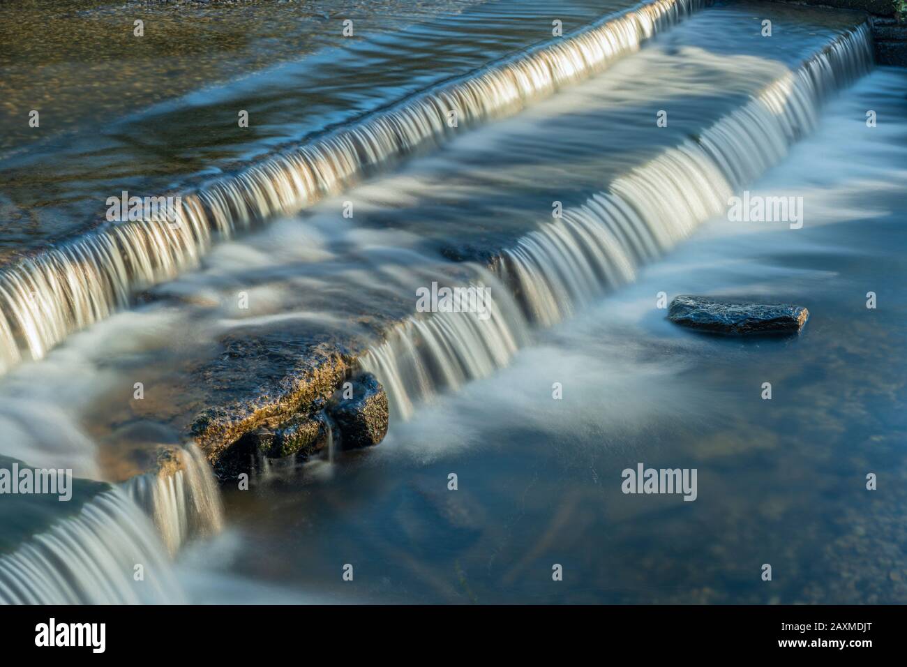 Blackpool Brook weir at Wenchford picnic area in the Forest of Dean ...