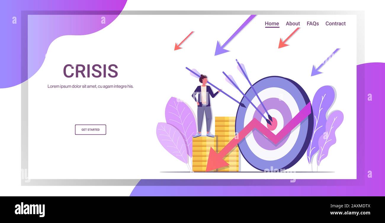 stressed businesswoman trying to hit the bullseye on coins stack ...