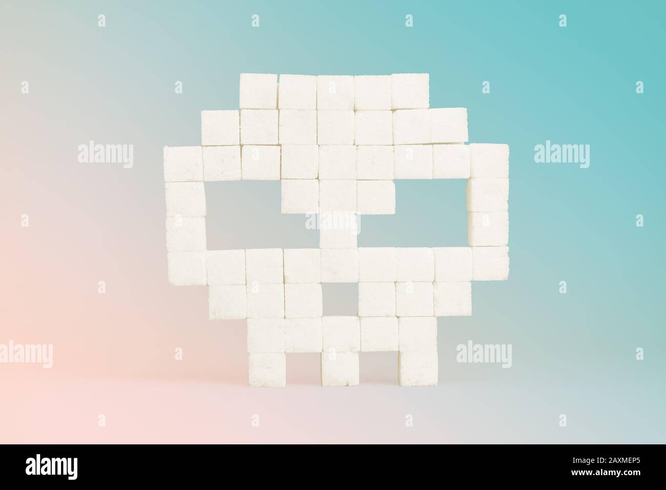 Skull with sugar cubes on a ycontemporary colors and mood social ...