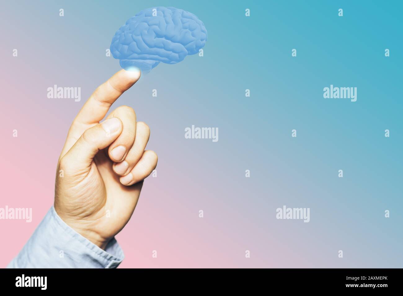 Beautiful abstract touching brain mars with finger collage concept ...