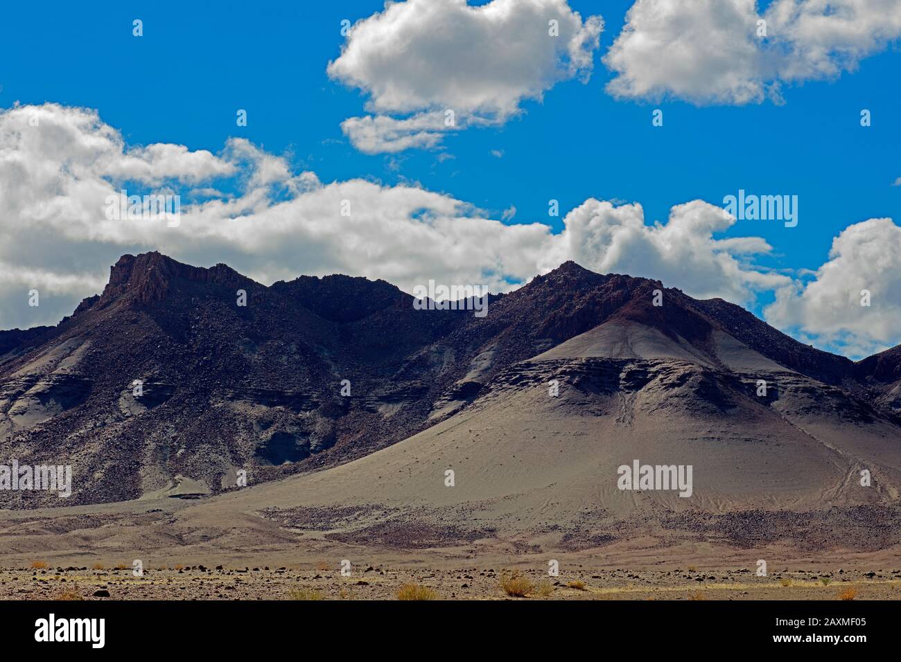picturesquely weathered outlier mountains in desert scenery in the ...