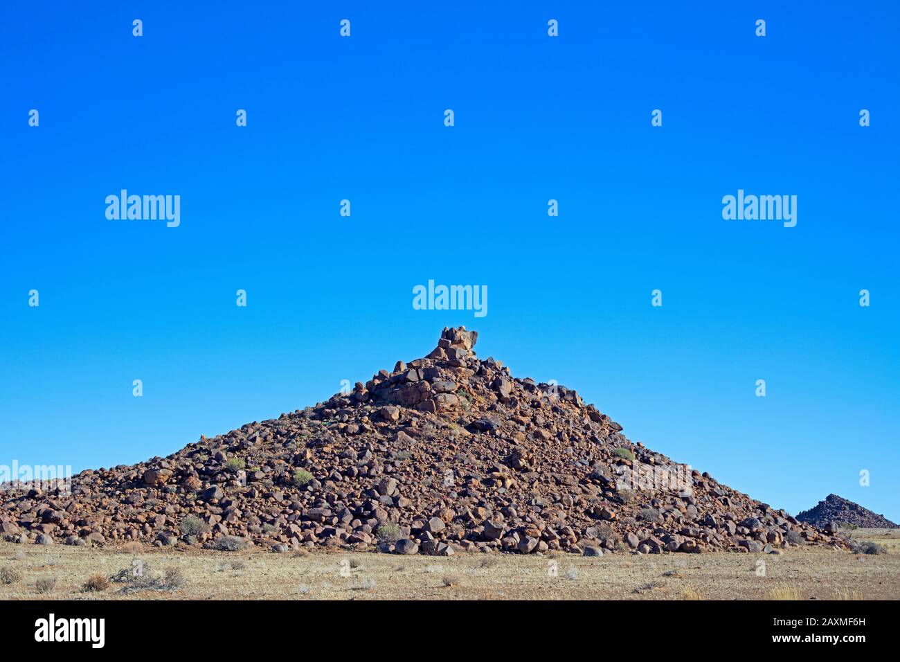 picturesquely weathered outlier mountains in desert scenery in the ...