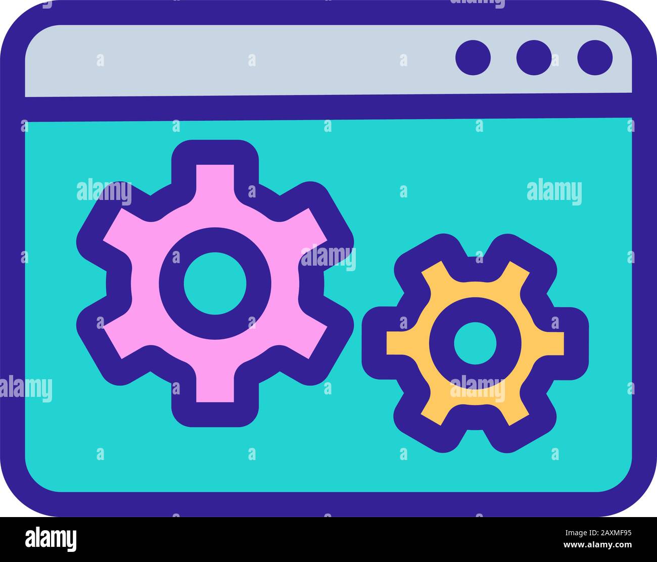Set up the programming icon vector. Isolated contour symbol ...