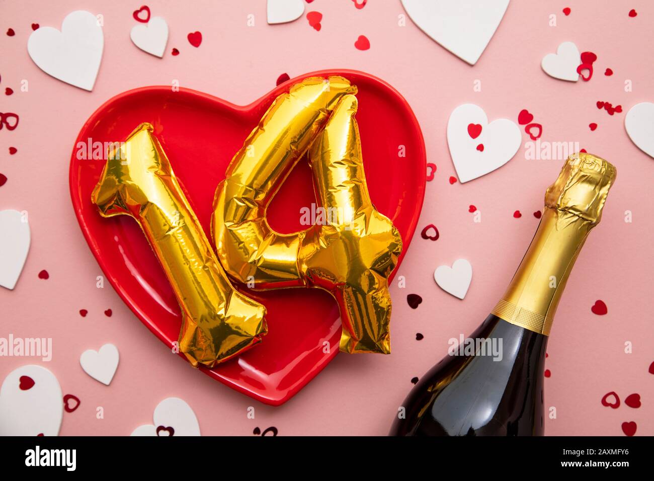 February 14th romantic valentine's day background Stock Photo - Alamy