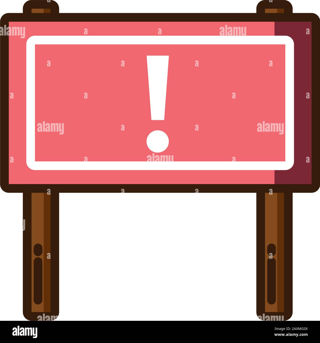 warning road sign icon over white background, colorful fill style ...