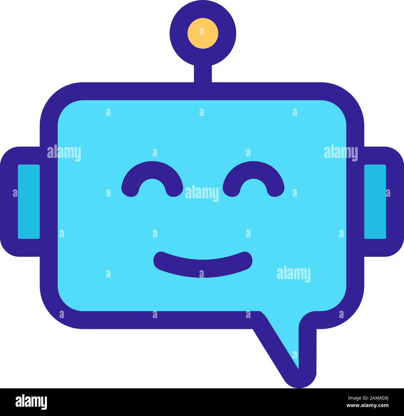 Chat bot icon vector. Isolated contour symbol illustration Stock Vector ...
