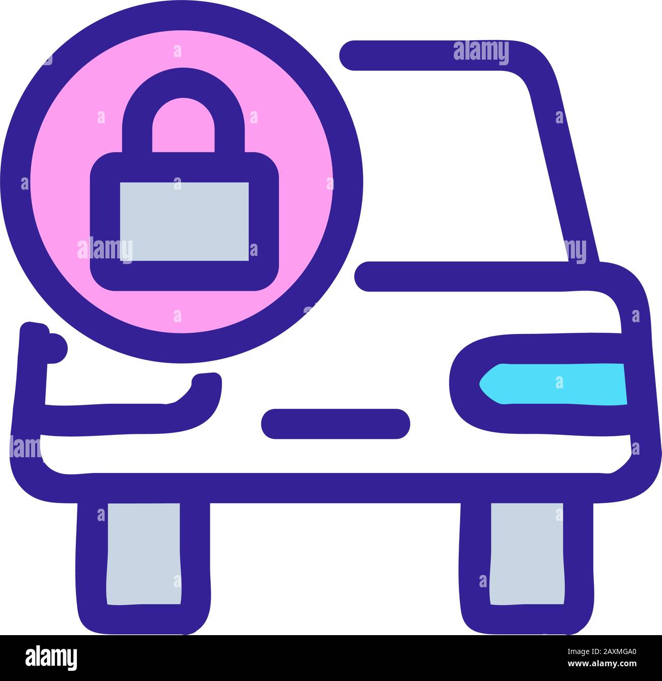 Car lock icon vector. Isolated contour symbol illustration Stock Vector ...