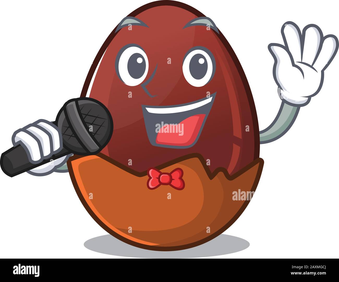 Happy chocolate egg singing on a microphone Stock Vector Image & Art ...