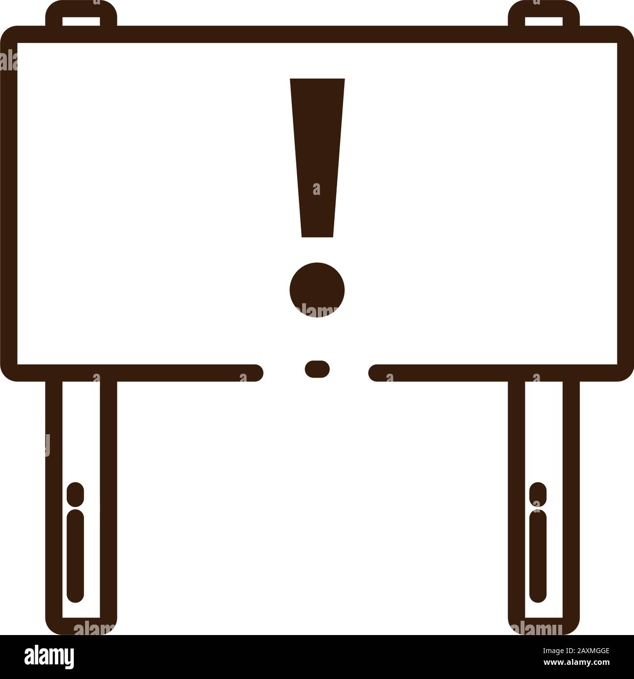 warning road sign icon over white background, colorful line style ...